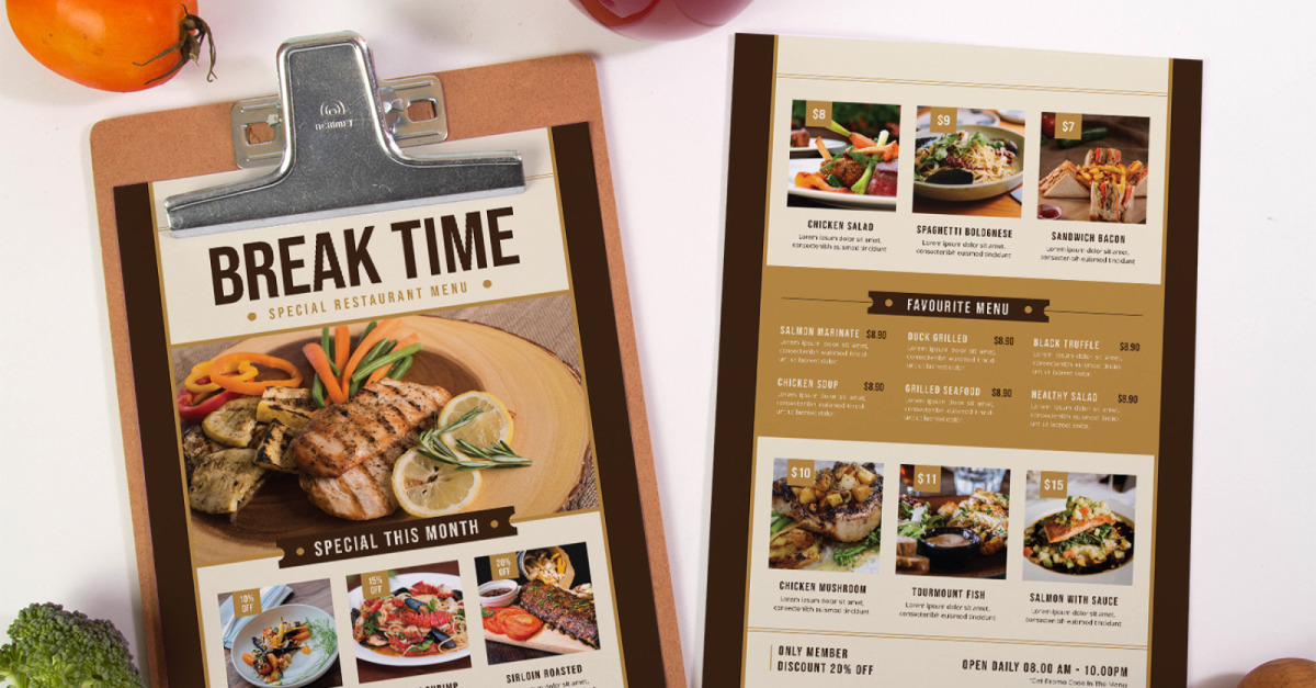 Classic Food Menu Template #226338 - TemplateMonster