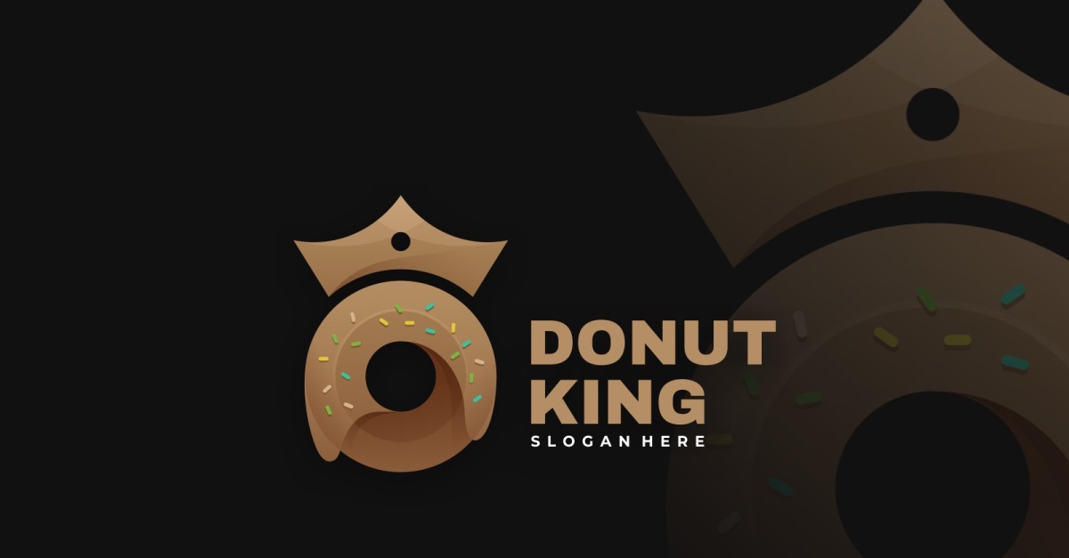 Donut King Gradient Logo Style #226468 - TemplateMonster