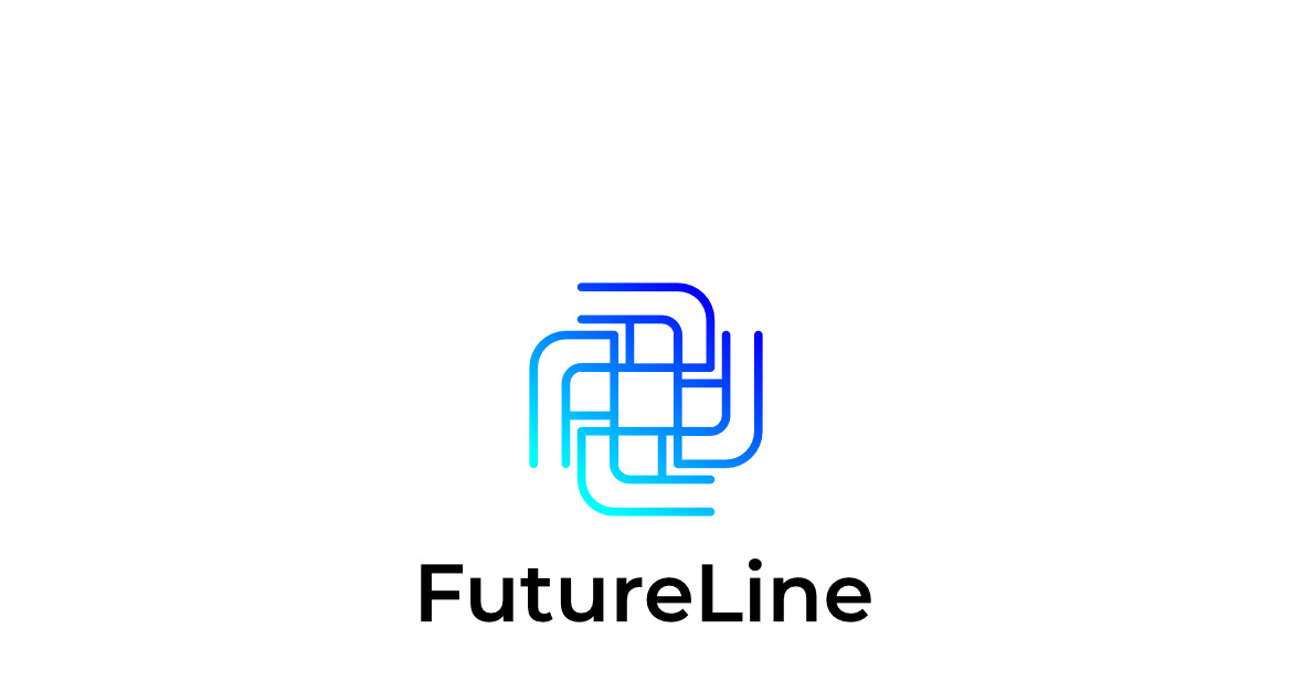 Futur logo de la ligne BLUE FUTURISTIC - TemplateMonster