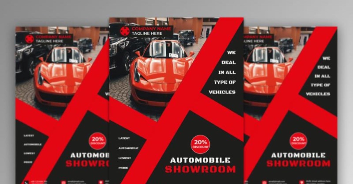 Automobile Showroom Flyer Template #226775 - TemplateMonster