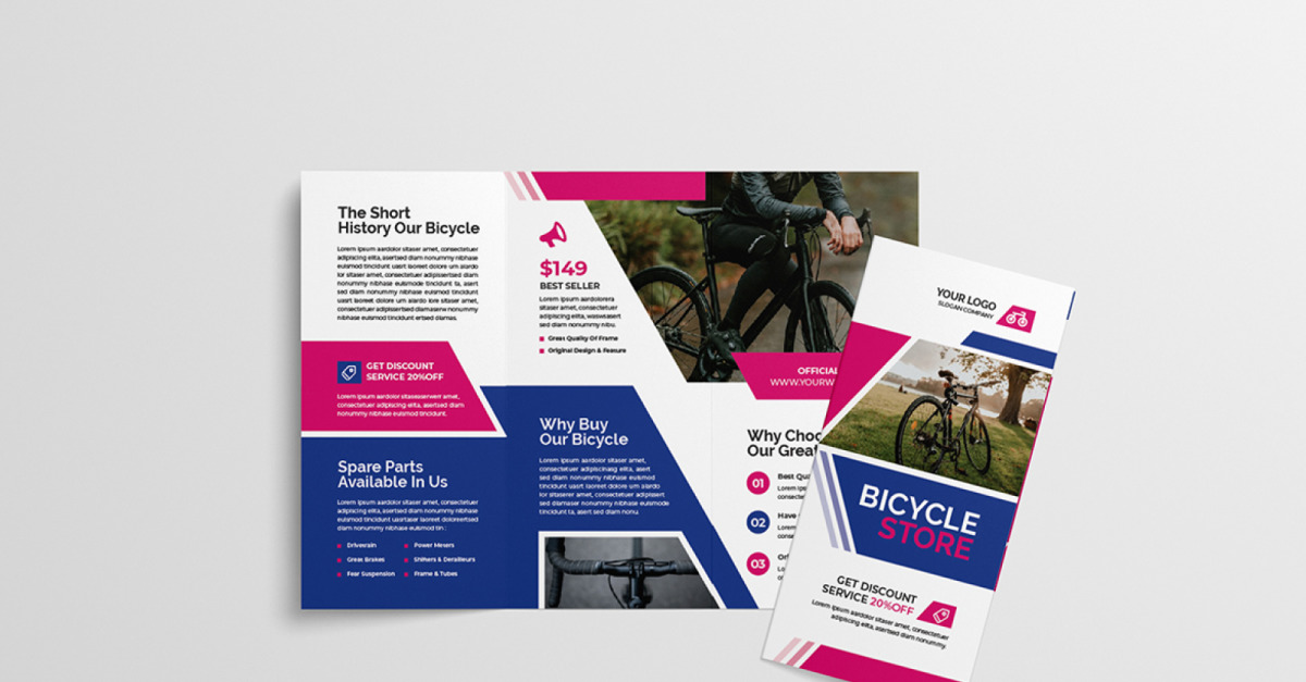 Bicycle Store Trifold Brochure #226711 - TemplateMonster