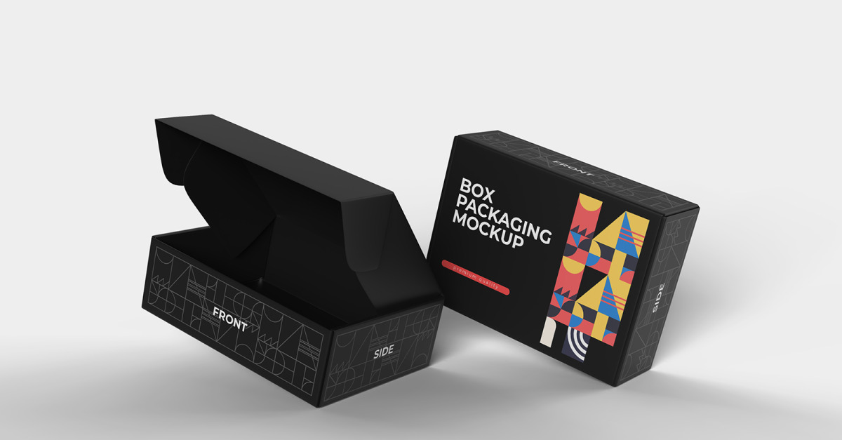Box Packaging Mockup PSD Template Vol 12 - TemplateMonster
