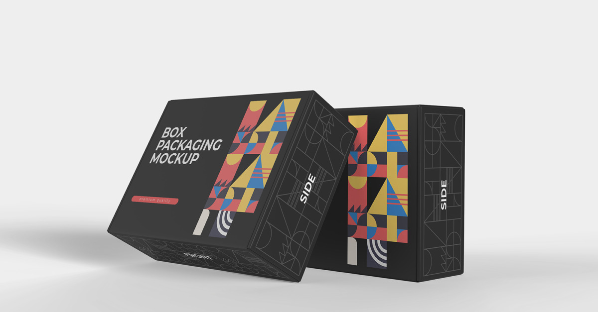 Box Packaging Mockup PSD Template Vol 27 - TemplateMonster