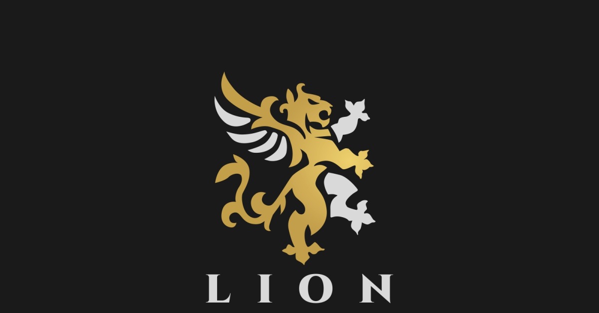 Aslan Heraldik Kanatlı Aslan Logosu #227478 - TemplateMonster