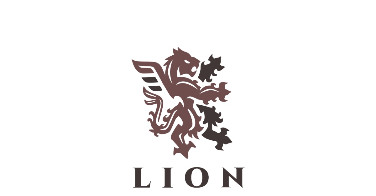 Kanatlı Aslan Heraldik Logosu #227470 - TemplateMonster