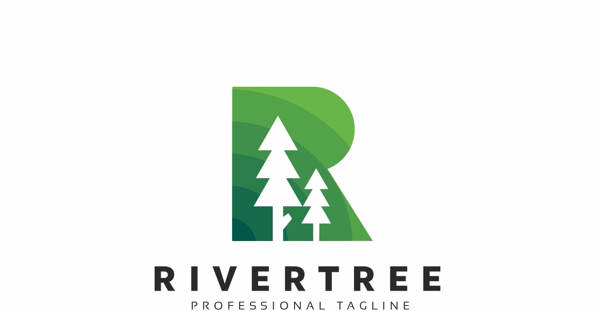R Letter Tree Logo Template #227633 - TemplateMonster