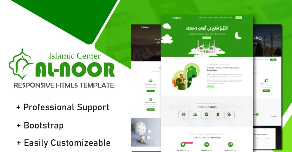 AL-Noor - Islamic Mosque Bootstrap HTML5 Website Template