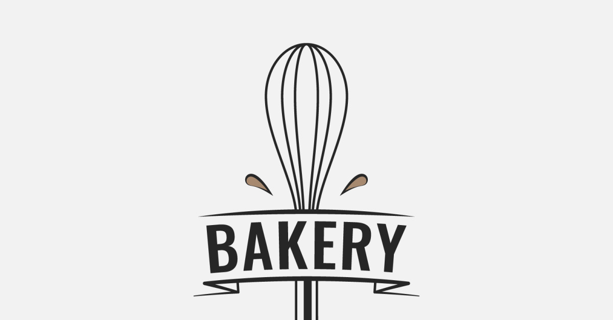 Bäckerei-Logo mit Schneebesen zum Backen - TemplateMonster
