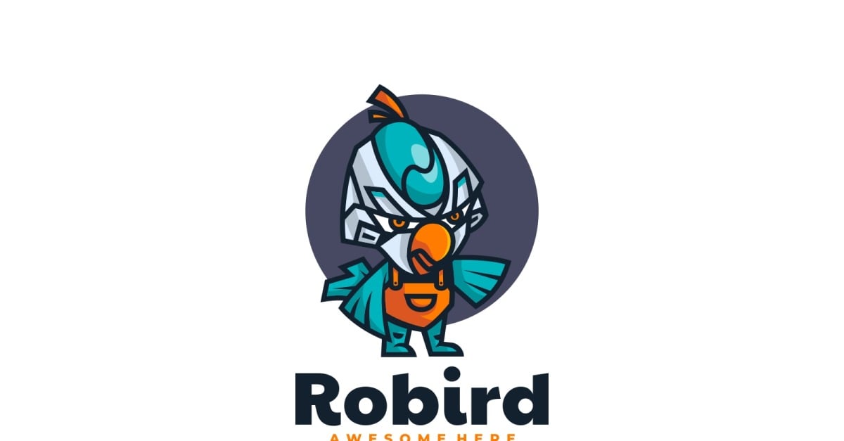 Robin Bird Simple Mascot Logo #227747 - TemplateMonster
