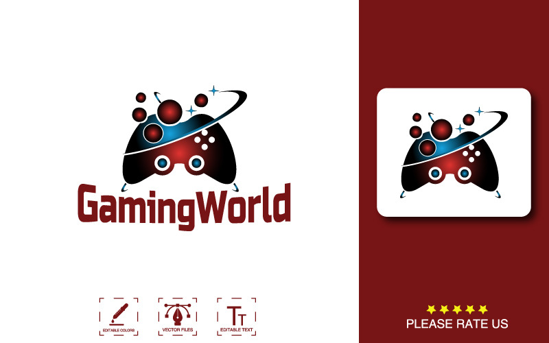 Gaming World Logo-Vorlage für Branding - TemplateMonster