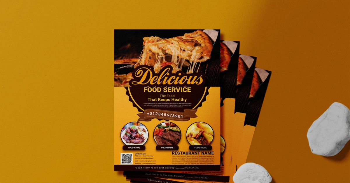 Delicious Food Service Flyer Template Design