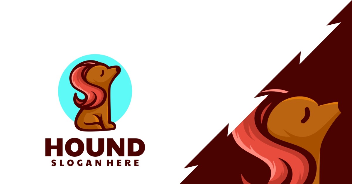 Hound Simple Mascot Logo Template #228052 - TemplateMonster