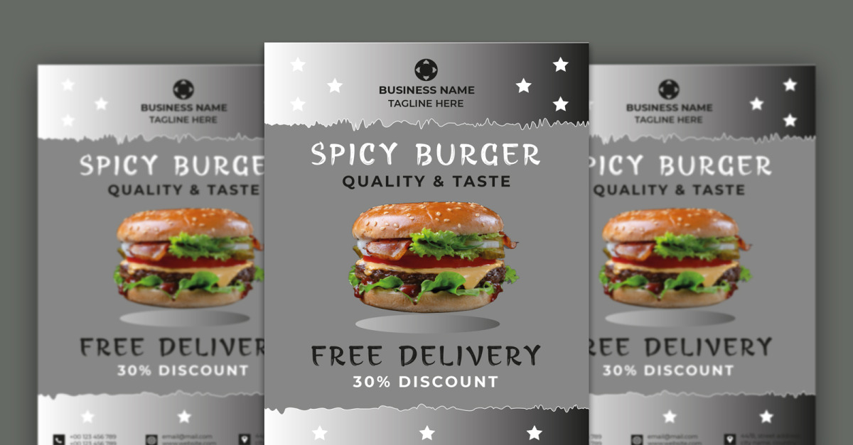 Spicy Burger Flyer Template #228069 - TemplateMonster