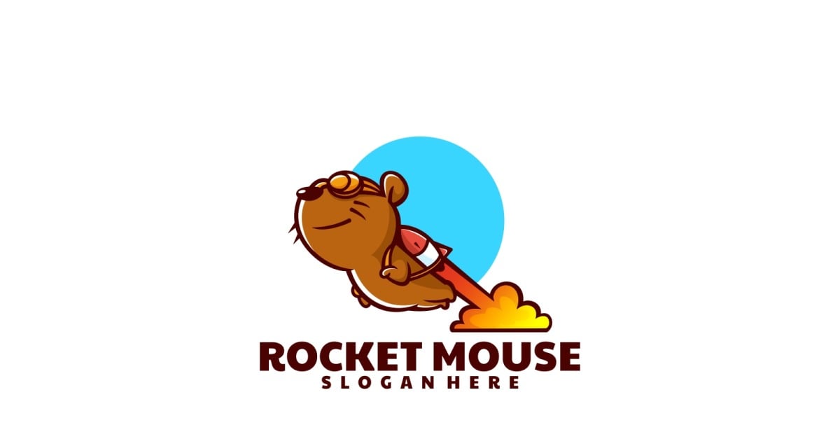 Rocket Mouse Cartoon Logo Style #228401 - TemplateMonster