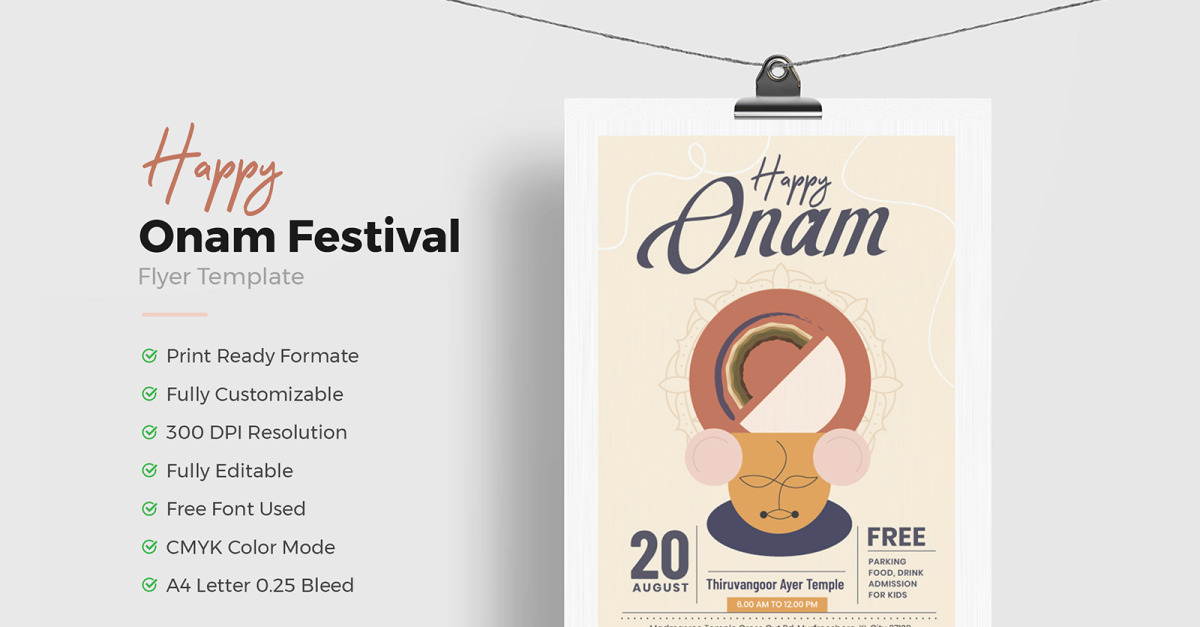 Creative Onam Flyer Template #228528 - TemplateMonster
