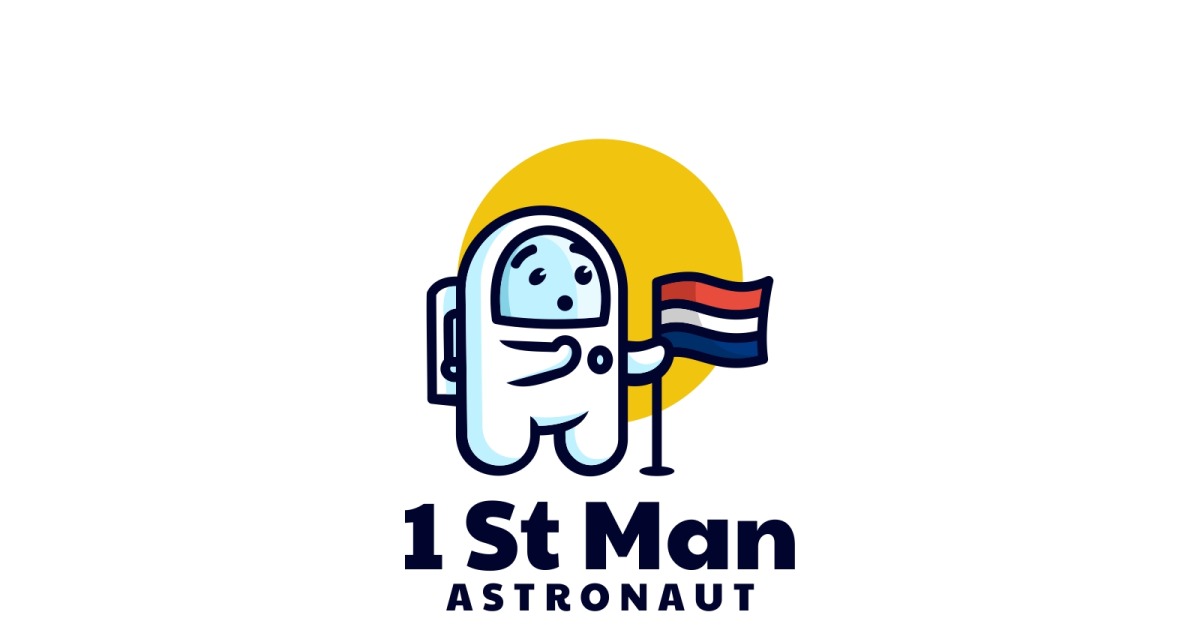 Astronaut 1st Man Simple Logo #228691 - TemplateMonster