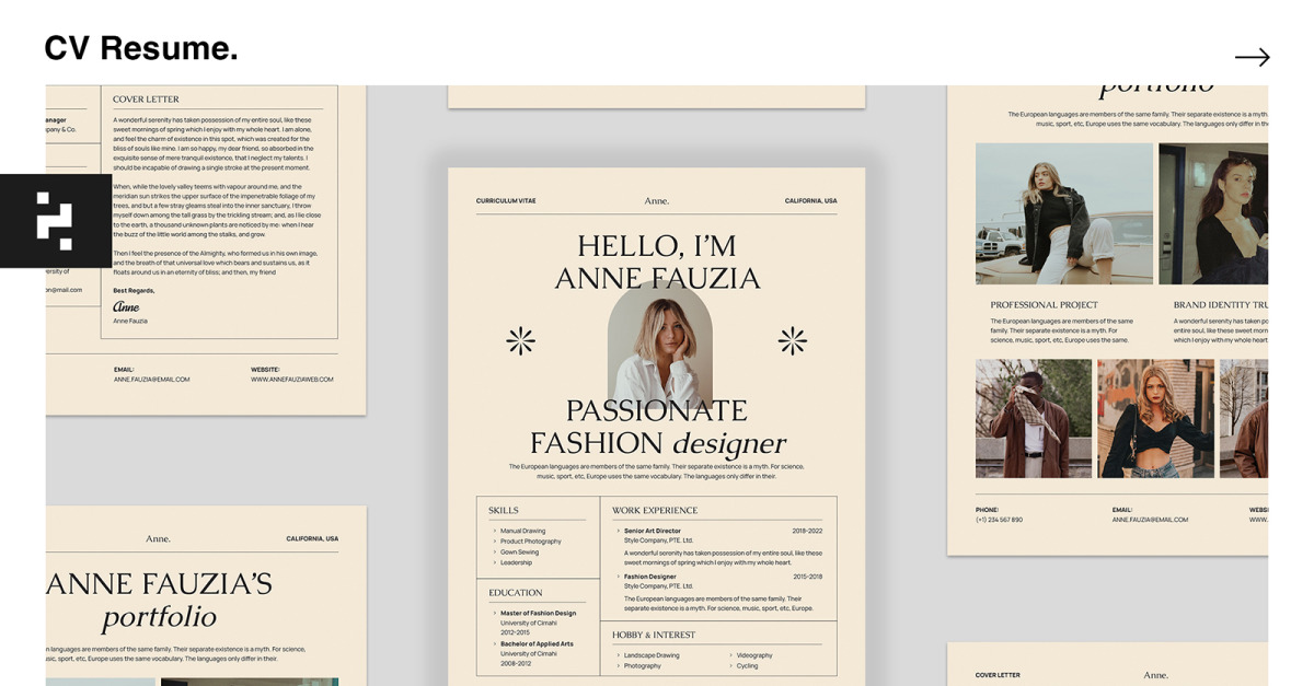 CV Resume Template - Vintage Style #228607 - TemplateMonster
