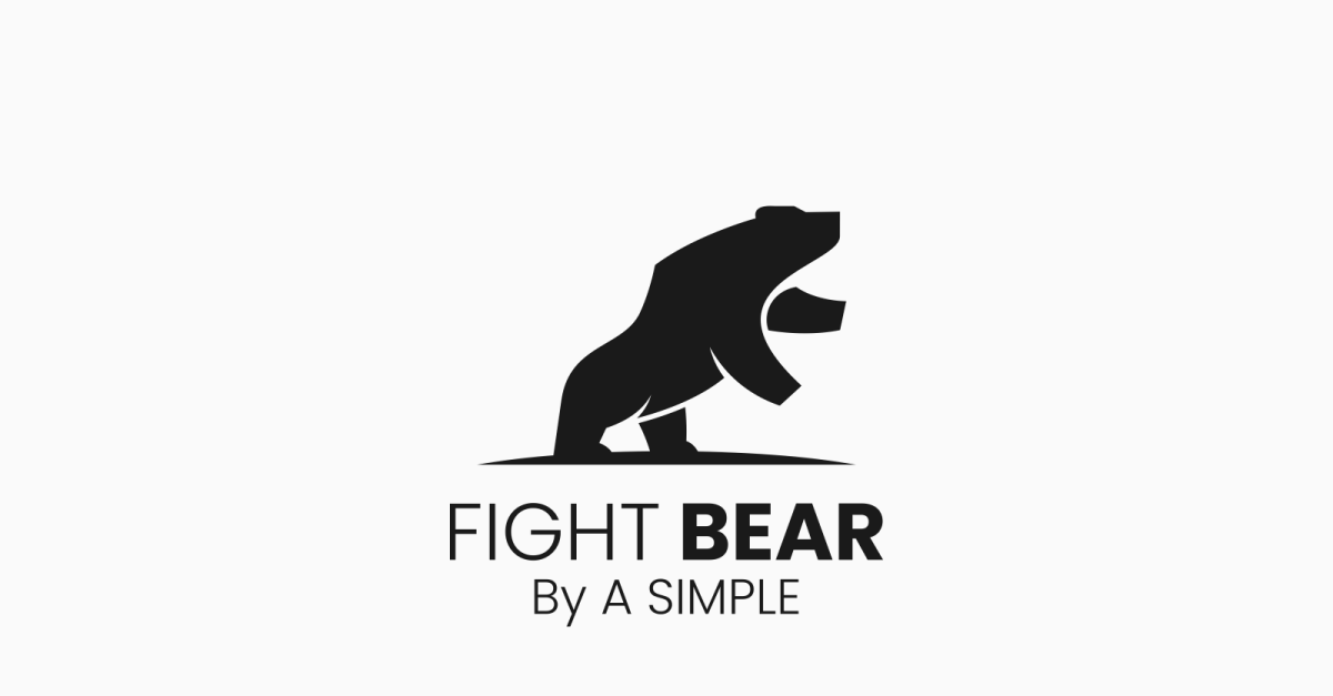 Fight Bear Silhouette Logo #228693 - TemplateMonster
