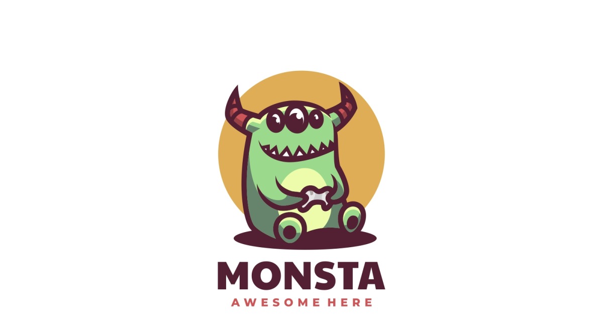Monster Simple Mascot Logo #228603 - TemplateMonster