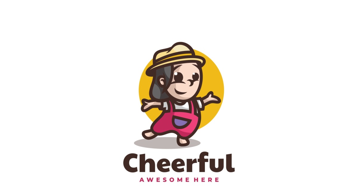 Cheerful Girl Cartoon Logo Style #228785 - TemplateMonster