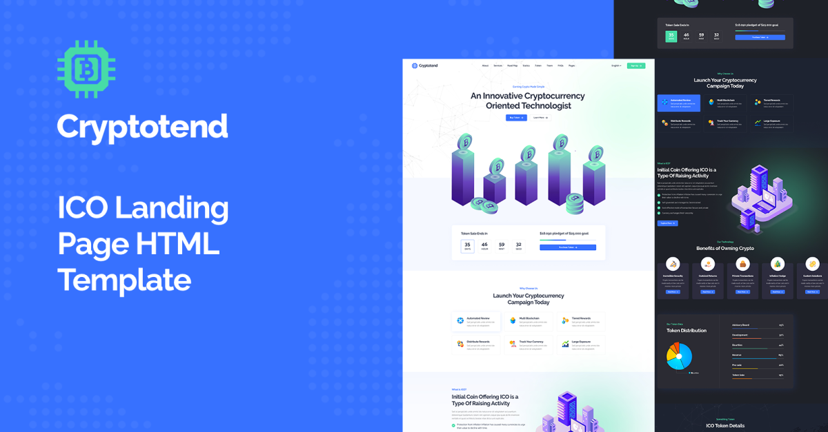 Cryptotend - Modello HTML ICO e criptovaluta