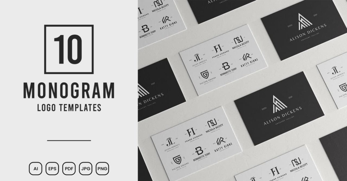 10 Minimalist Monogram Logo Template - TemplateMonster