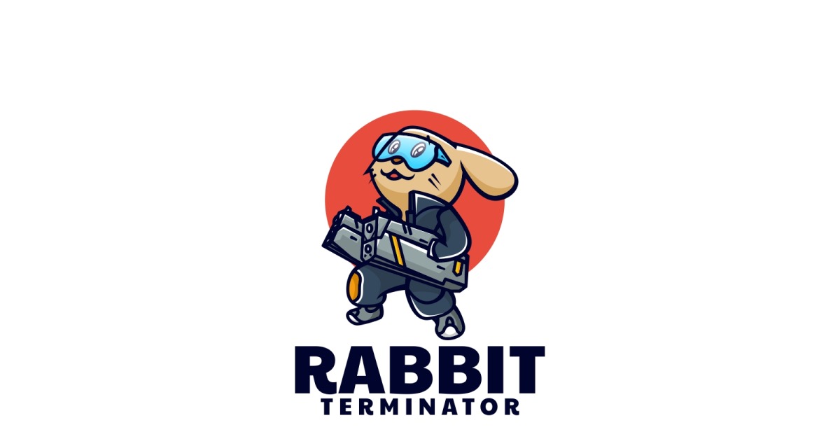 Rabbit Terminator Cartoon Logo #228795 - TemplateMonster