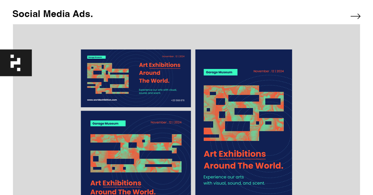 Abstract Exhibition Social Media Ads Template