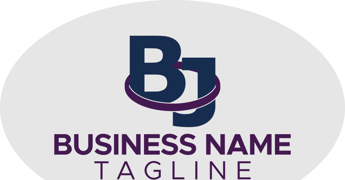 B.J Letter Initials Custom Logo Design - TemplateMonster