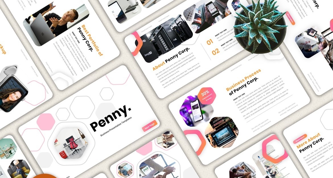 Penny - Kreatywny biznes Powerpoint #228986 - TemplateMonster