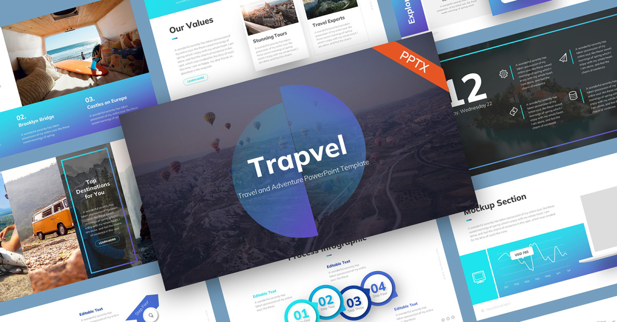 Trapvel Voyage Aventure Modèles des présentations PowerPoint