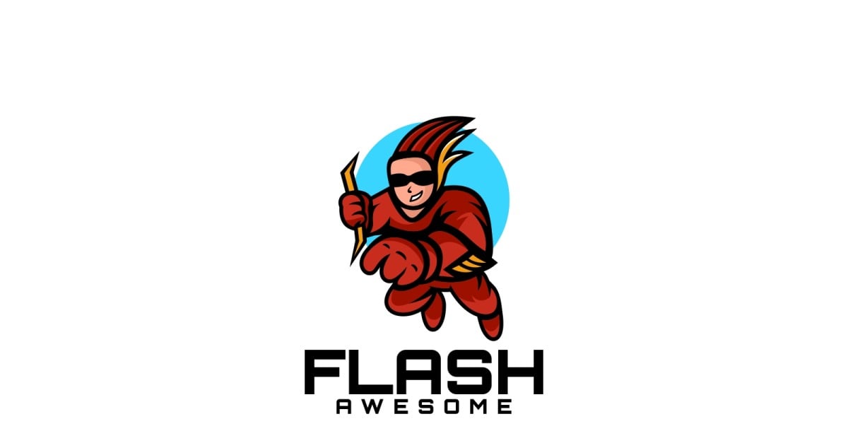 Flash Mascot Cartoon Logo #229258 - TemplateMonster