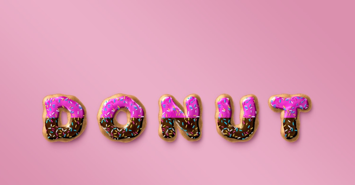 Modèle de conception de style de calque d'effet de texte Donut