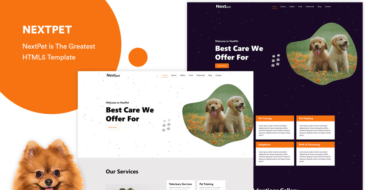 NextPet - Pet Animal HTML Template #229418 - TemplateMonster
