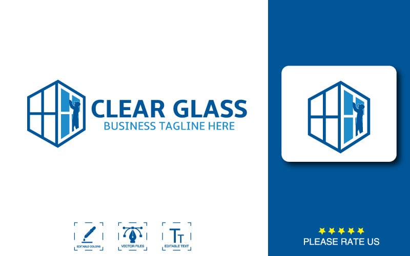 Clear Glass Logo Template For Branding - TemplateMonster