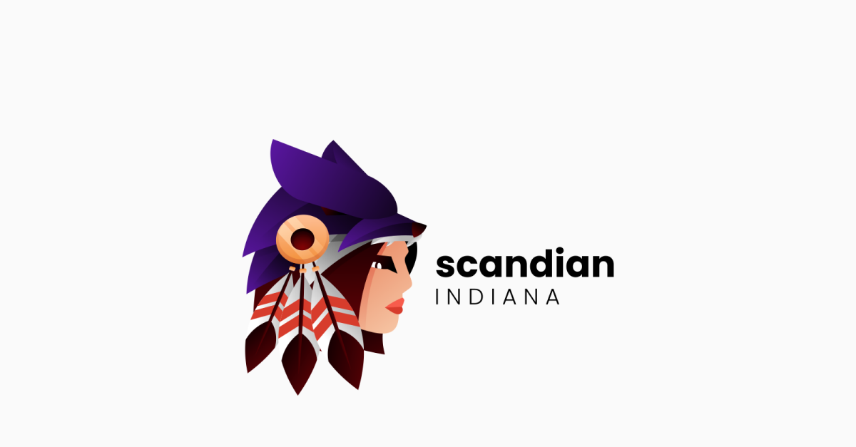 Apache Woman Gradient Logo #229991 - TemplateMonster