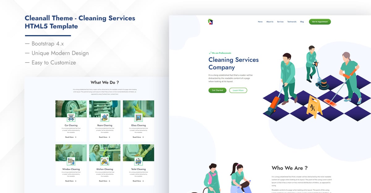 Cleanall Theme - Cleaning Services HTML5 Template
