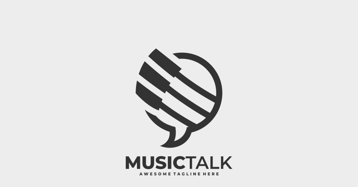 Music Talk Line Art Logo Style #230162 - TemplateMonster