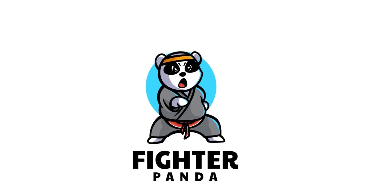 Fighter Panda Cartoon Logo Style #230283 - TemplateMonster