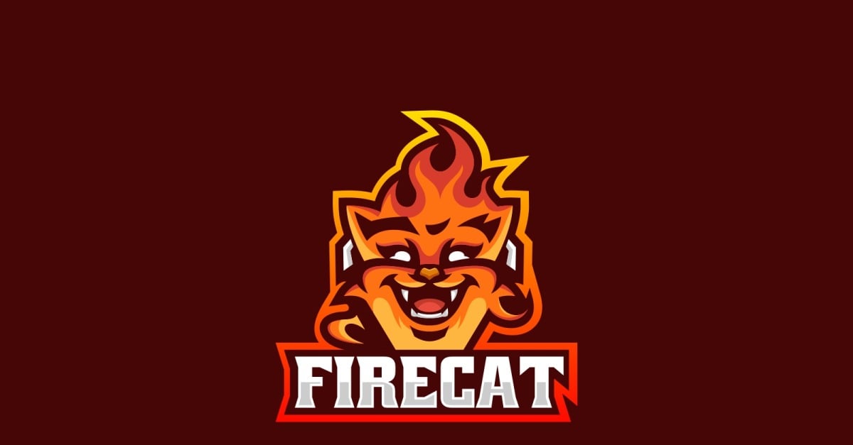 Fire Cat Sport and E-Sports Logo #230284 - TemplateMonster