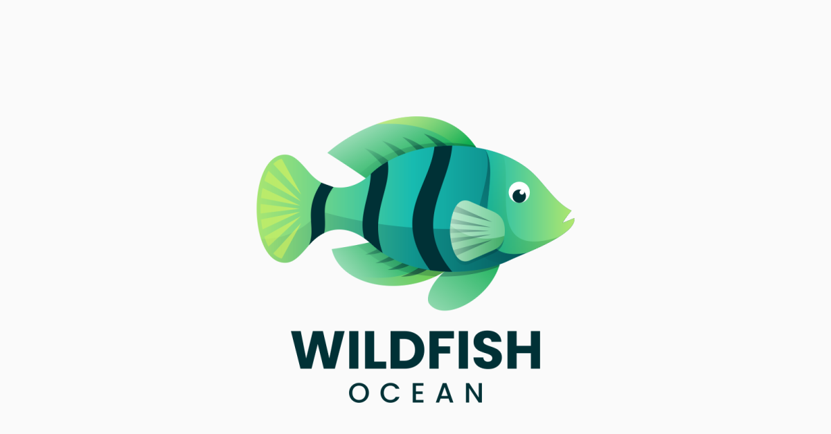 Wild Fish Gradient Logo Template #230270 - TemplateMonster
