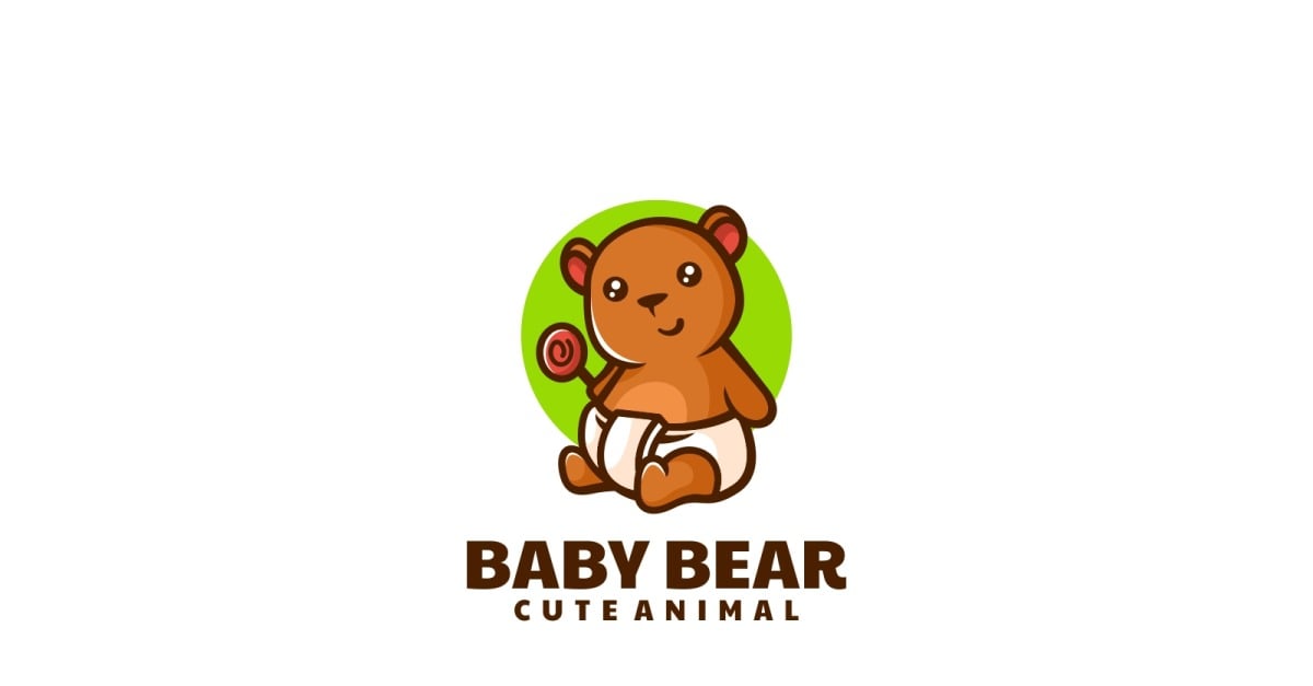 Baby Bear Simple Mascot Logo #230346 - TemplateMonster
