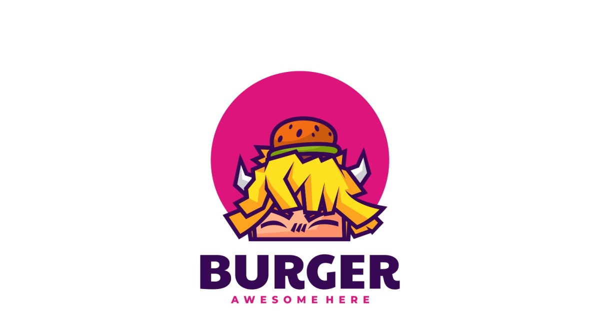 Burger Boy Mascot Cartoon Logo #230349 - TemplateMonster