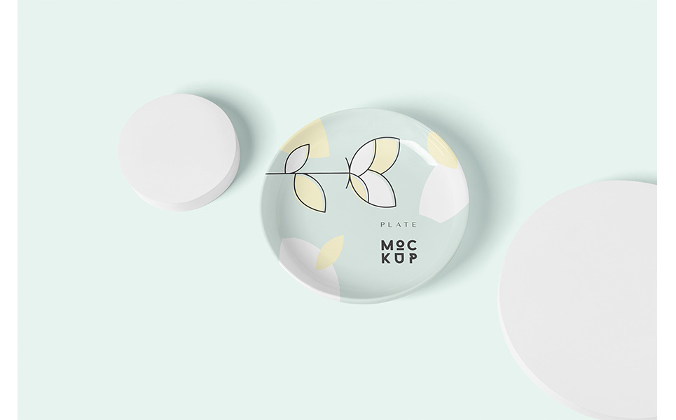 Round Ceramic Plate Mockup Template #230520 - TemplateMonster