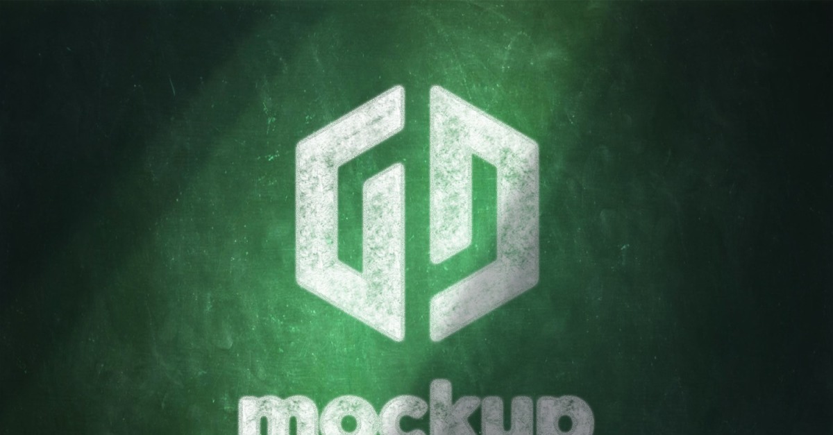 Chalk Logo Mockup With Window Shadow Effects