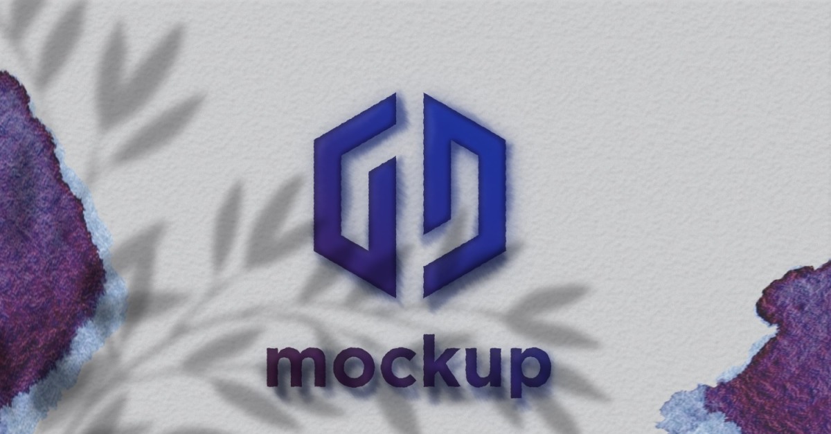 Ink Logo Mockup With Leaves Shadow #230749 - TemplateMonster