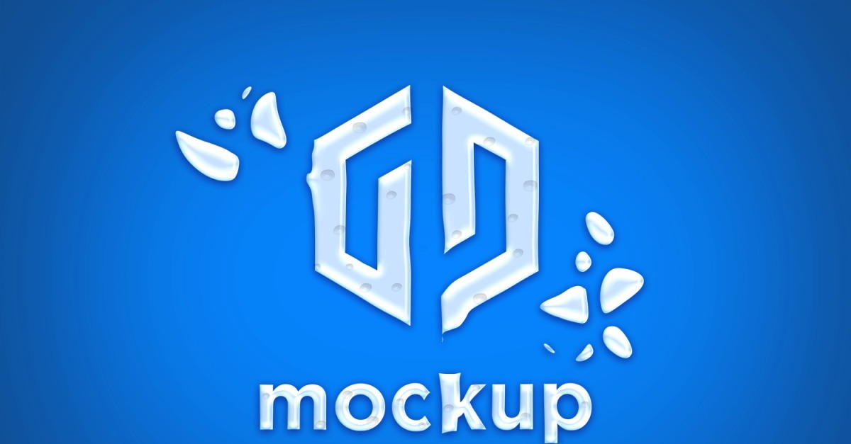 Water Logo Mockup With Realistic Shadow Effects