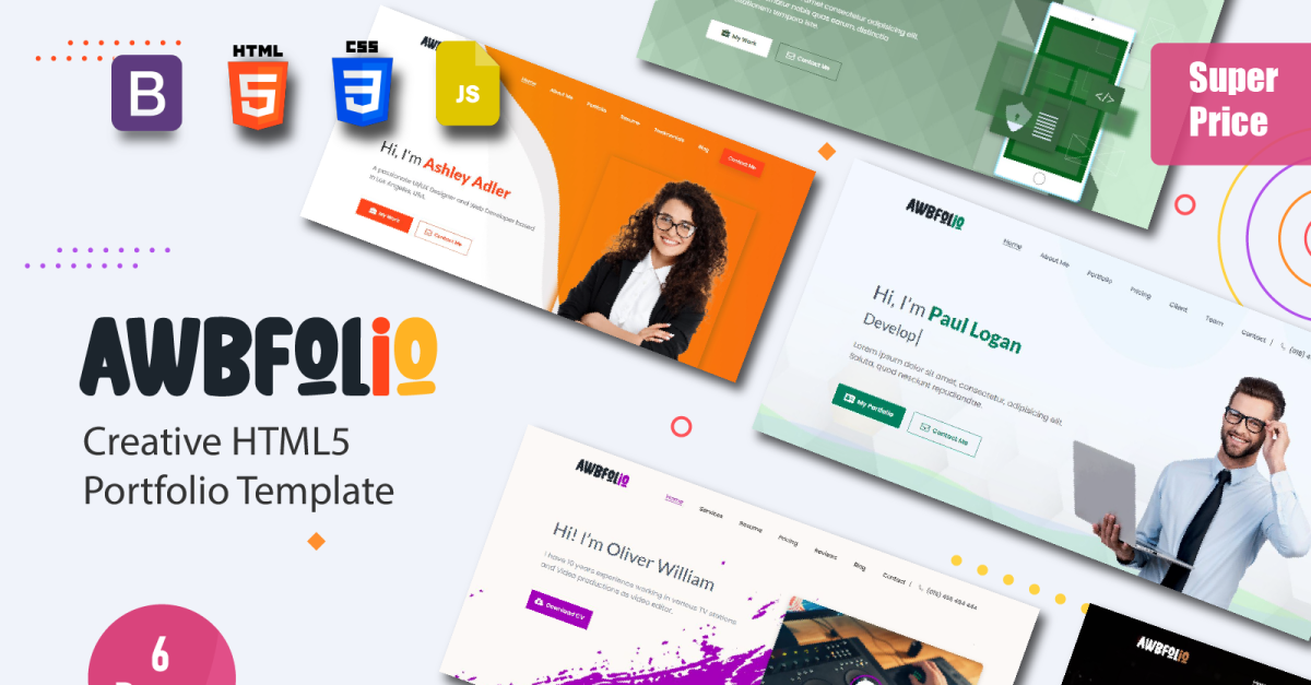 AWBFolio - Modelo HTML5 Bootstrap de Portfólio Pessoal