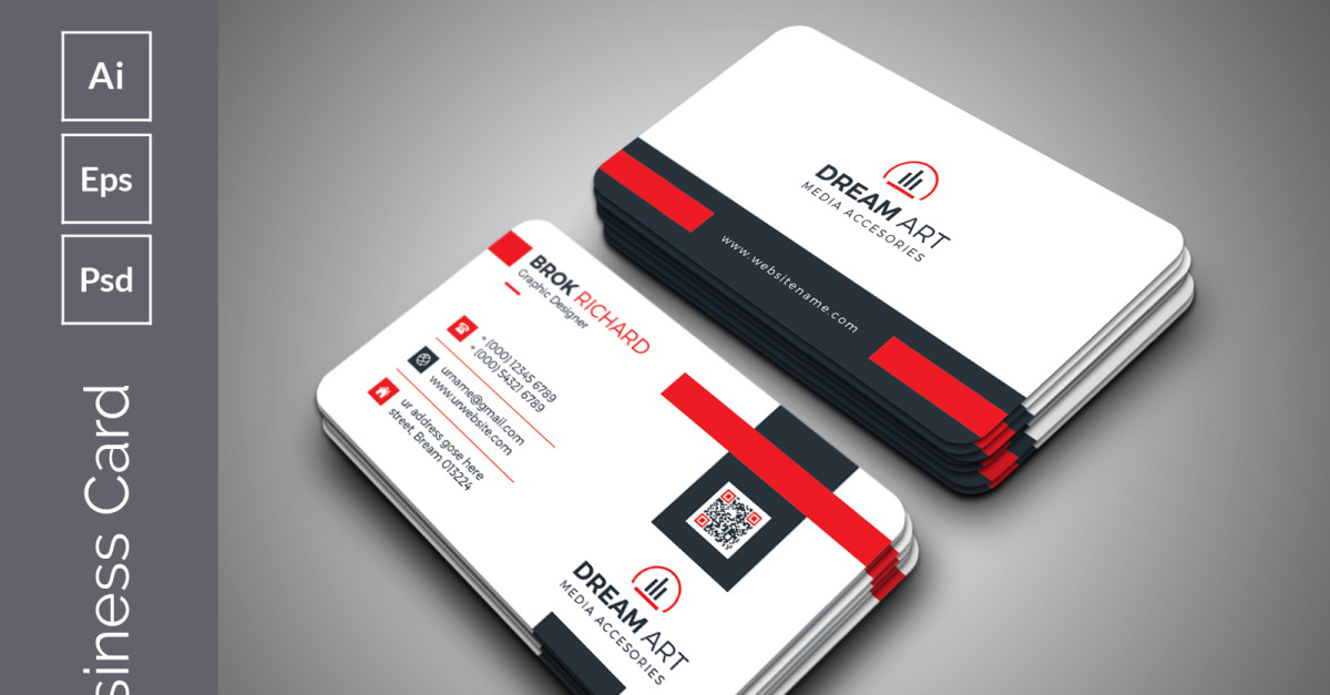 Corporate Line Business Card Template - TemplateMonster