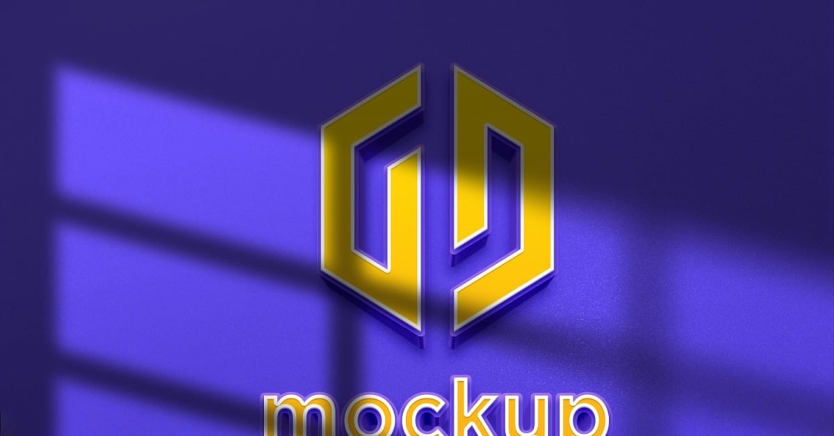 Extrude Logo Mockup with Window Shadow Effects